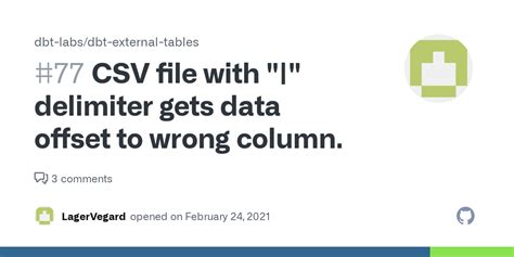 Csv File With Delimiter Gets Data Offset To Wrong Column · Issue 77 · Dbt Labsdbt