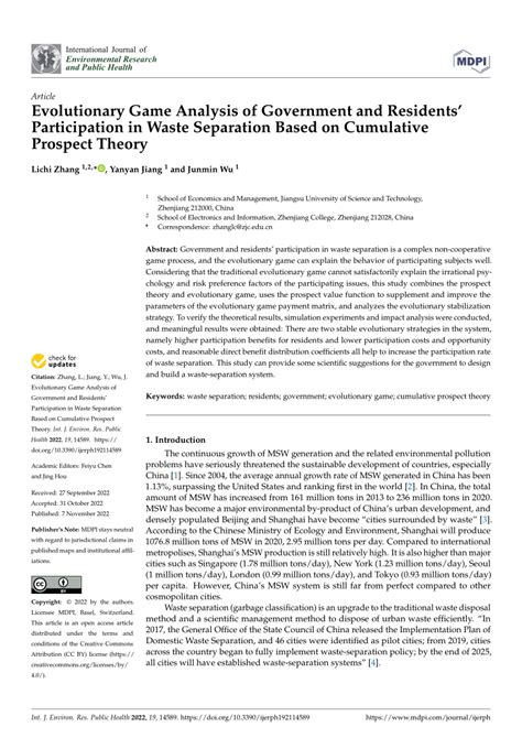 Pdf Evolutionary Game Analysis Of Government And Residents