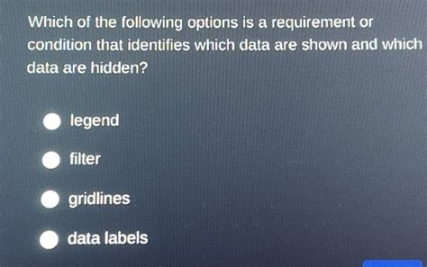 Solved Which Of The Following Options Is A Requirement Or Chegg Com