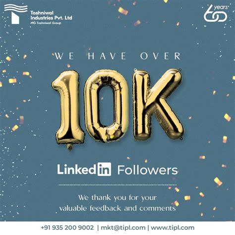 Thank You 10k Linkedin Followers Toshniwal Industries Pvt Ltd Post