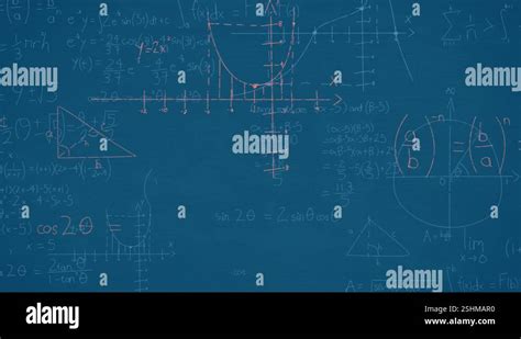 Animation Of Mathematical Equations And Diagrams Floating Against Blue Stock Video Footage Alamy