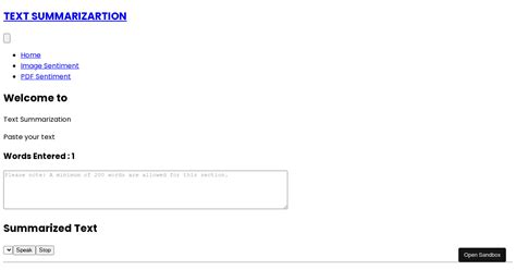 Summarize Codesandbox