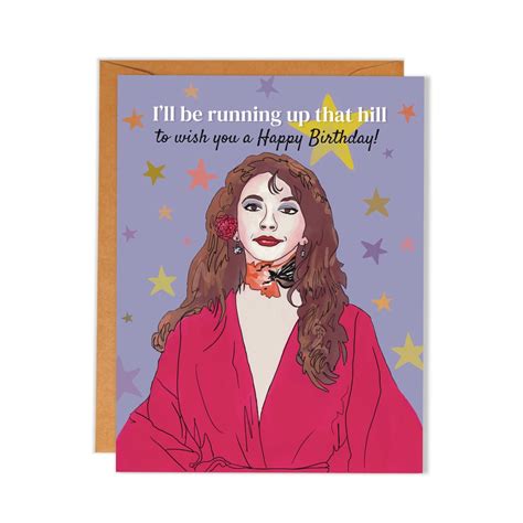 Kate Bush Birthday Card Funny 80s Meme Running Up That Hill Etsy