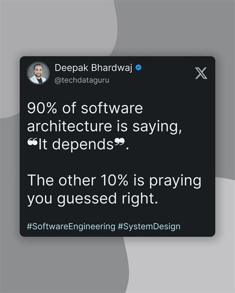 deepak bhardwaj on linkedin softwarearchitecture techhumor