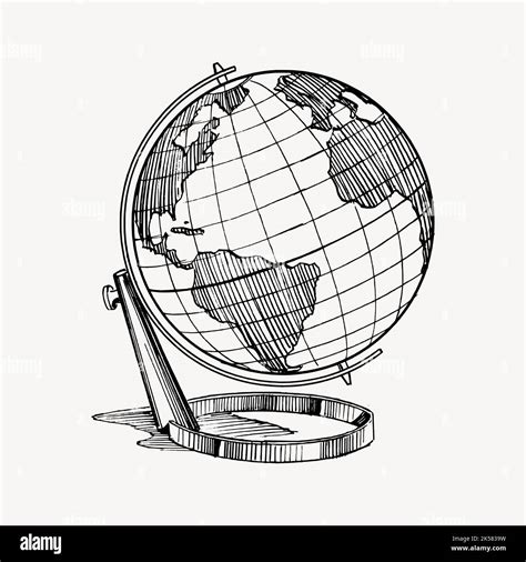 Globe Drawing Vintage Illustration Vector Stock Vector Image Art Alamy