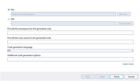 Convert Fedex Json Schema To C Objects Stack Overflow