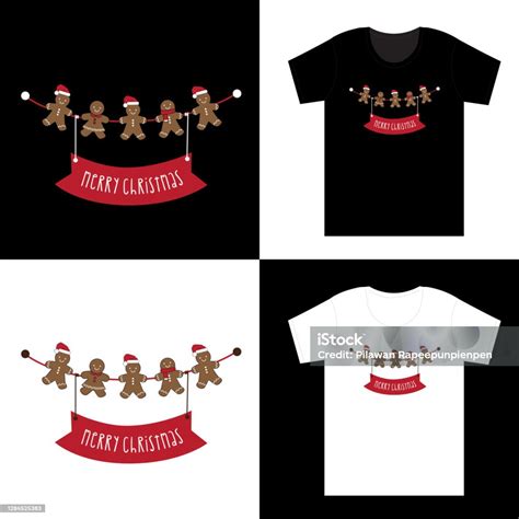 메리 크리스마스와 새해 복 많은 새해 진저 브레드 노메스 문자 인용 디자인 티셔츠 인사말 카드 또는 포스터 디자인 배경 벡터 일러스트레이션 겨울에 대한 스톡 벡터 아트 및