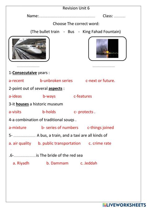 Revision Unit 6 Grade 3 Online Exercise For Live Worksheets