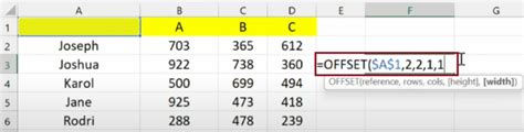 Excel Offset Function How To Use With Static And Dynamic Ranges Exceltutorial