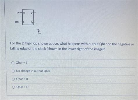 Solved For The D Flip Flop Shown Above What Happens With Chegg Com