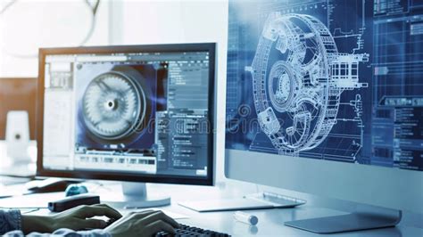 Engineer Analyzing Blueprints On Computer Stock Illustration Illustration Of Hospital Work