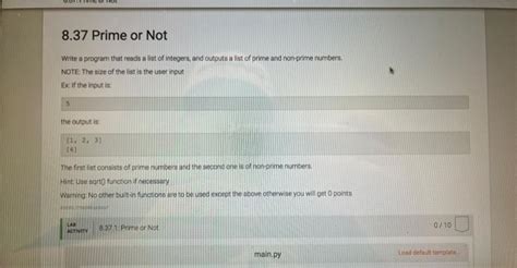 Solved Prime Or Not Write A Program That Reads A List Chegg Com