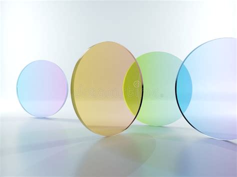 3d Render Abstract Modern Minimal Background With Colorful Translucent Round Glass Pieces