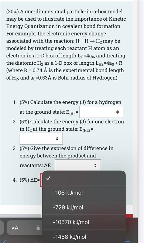 Solved A One Dimensional Particle In A Box Model May Chegg