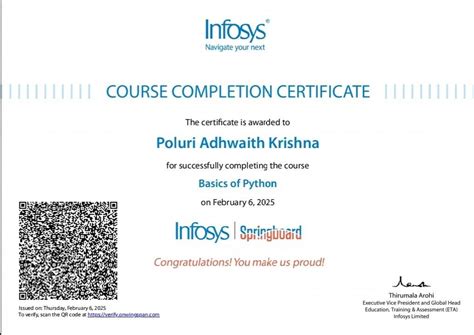 Python Learning Certification Infosys Springboard Careergrowth