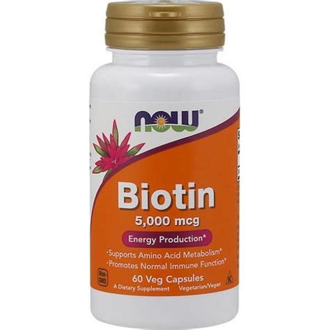 ᐉ Витамины NOW Biotin 5000мкг 60 капсул • Купить в Киеве, Украине ...