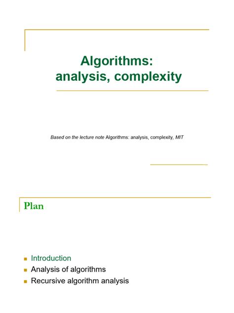algorithms analysis pdf algorithms computational complexity theory