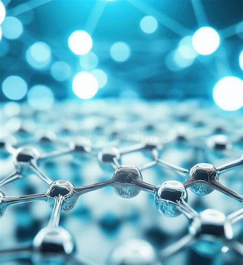 Abstract Representation Of Molecular Structure With Metallic Atoms And