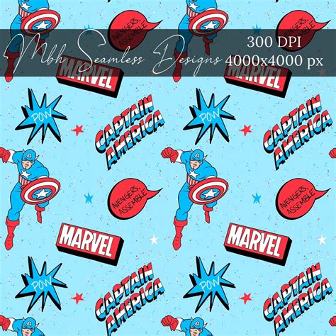 Captain Superhero Seamless Pattern Mbh Seamless Designs