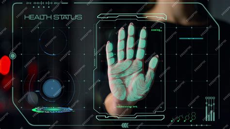 Premium Photo Hand Scanner Health Status Checking Process Analysing Biometrical Personal Data