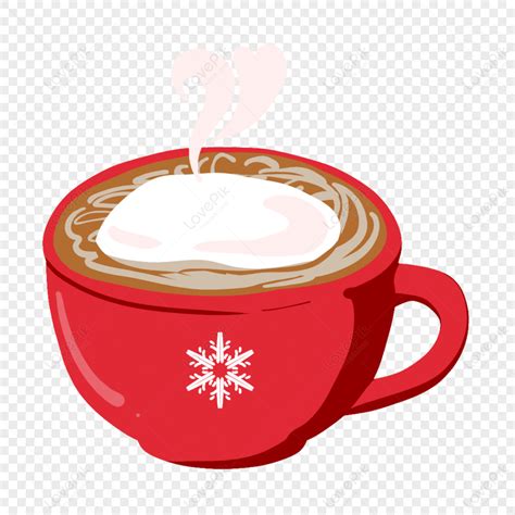 빨간 눈송이 커피 일러스트 잔 크리스마스 핫 코코아아름다운리스트 Png 일러스트 무료 다운로드 Lovepik