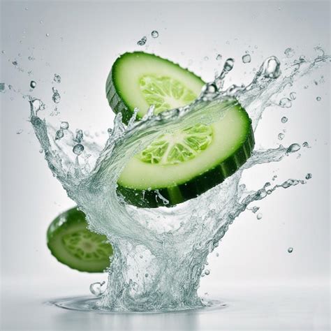 Premium Ai Image Cucumber Splash