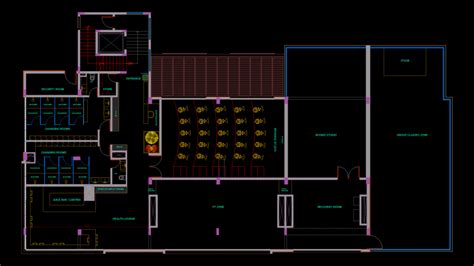 Fitness Center Floor Plan With Multi Zone Training Areas Designs Cad