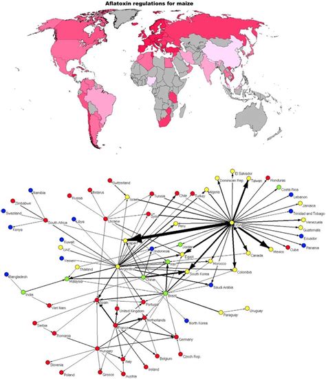 Color Coded Maximum Aflatoxin Levels In Maize By Country A On The