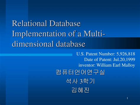 Ppt Relational Database Implementation Of A Multi Dimensional