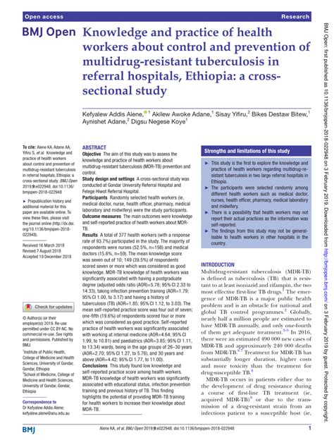 Pdf Knowledge And Practice Of Health Workers About Control And Prevention Of Multidrug