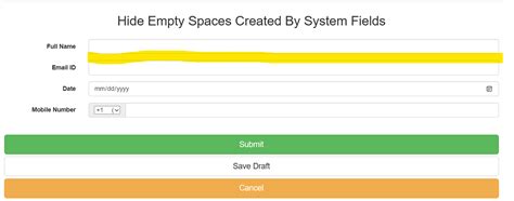 hide empty spaces created by system fields
