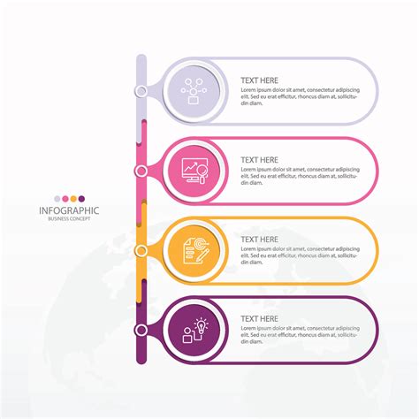 Basic Infographic Template With 4 Steps Process Or Options Process