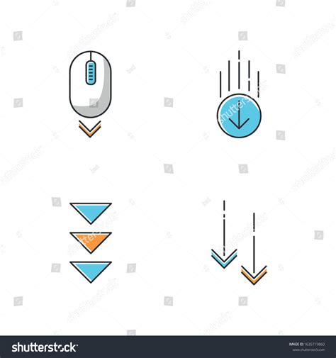 scrolling down rgb color icons set computer royalty free stock