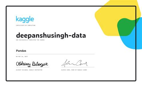 deepanshu singh auf linkedin i ve completed the pandas course on kaggle