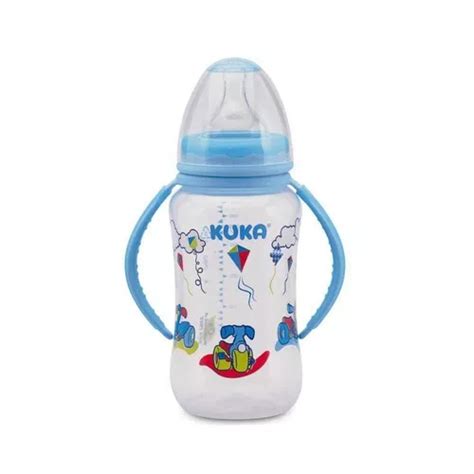 Biberón Grande Natural Con Correa De 330 Ml Kuka Blue Mercadolibre