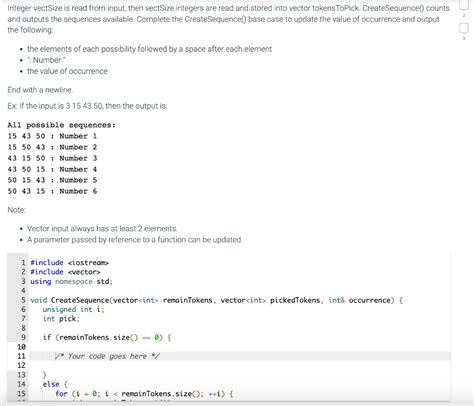 Solved Nteger VectSize Is Read From Input Then VectSize Chegg Com