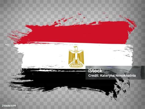 이집트의 국기 브러쉬 스트로크 배경입니다 당신의 웹 사이트 디자인 App Ui를 위한 투명한 Backrgound에 이집트의 깃발을 흔든다 스톡 벡터입니다 주당순이익10 0
