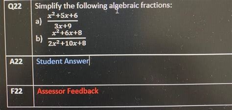 Solved Begin Tabular Ll Hline Q22 And Simplify The