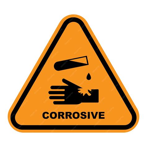 Diseño De La Ilustración Vectorial Del Símbolo De Advertencia Corrosiva