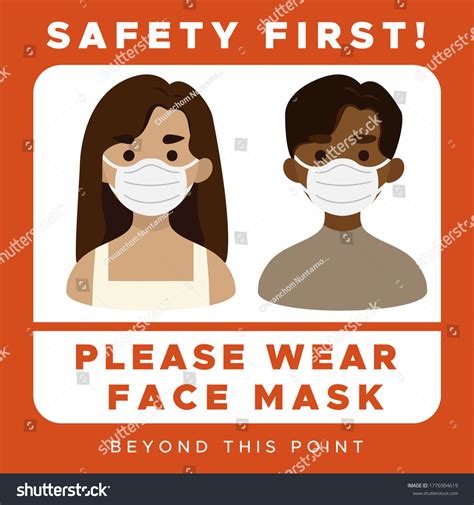 Safety First Face Mask Required Signage Stock Vector Royalty Free
