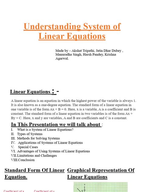 understanding system of linear equations pdf