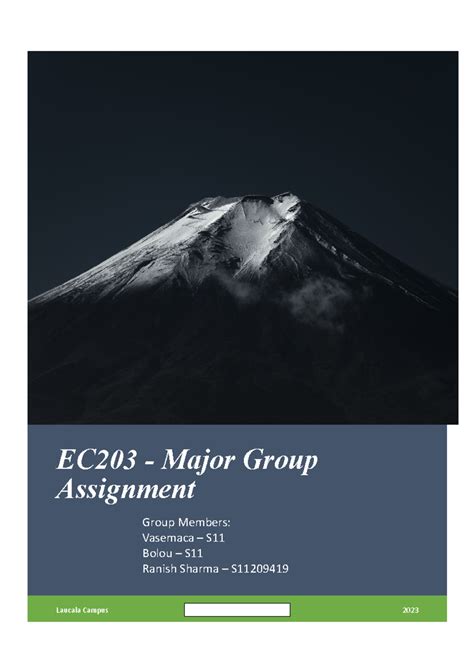 Ec203 Group Assignment Ranish Ec203 Major Group Assignment Group
