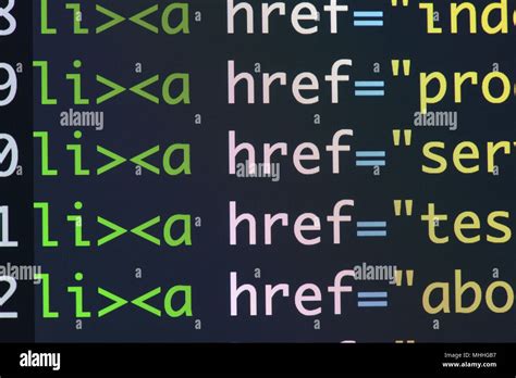 Real Html Code Developing Screen Programing Workflow Abstract Algorithm Concept Lines Of Html