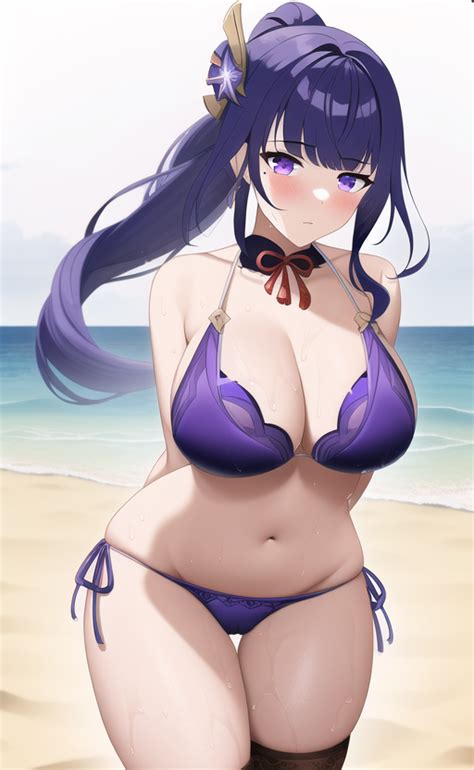 Rule 34 1girls Ai Generated Beach Bikini Blush Breasts Female Female