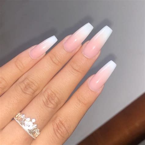 Clients View Miki Classic French Ombre With Long Coffin Shape French