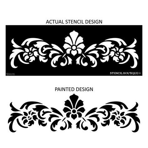 Eugenie Floral Border Stencil Stencil Boutique