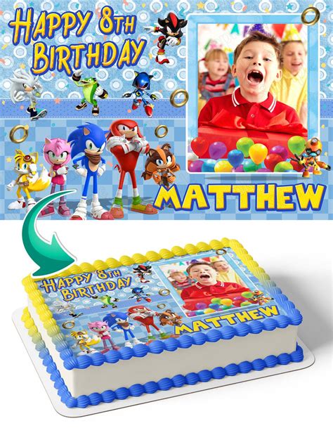 Sonic X Photo Frame Edible Cake Topper Image Ediblecaketopper