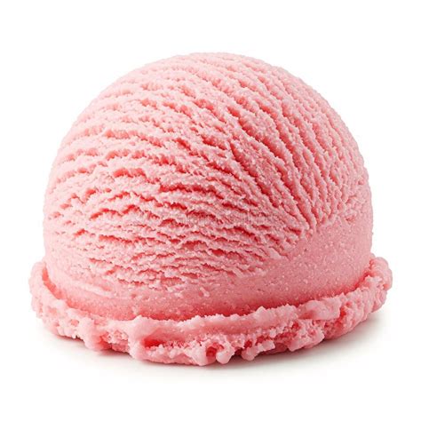 Pink Ice Cream Scoop Isolated On White Background Stock Illustration