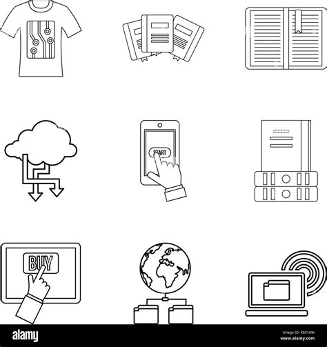copying document icons set outline style stock vector image and art alamy