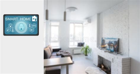 Smart Home Automation App On Mobile With Home Interior In Background